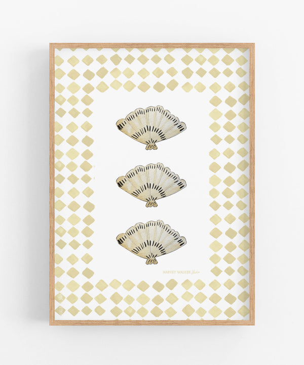 FAN SHELL CHECK - Fine Art Print - HARVEY WALKER STUDIO